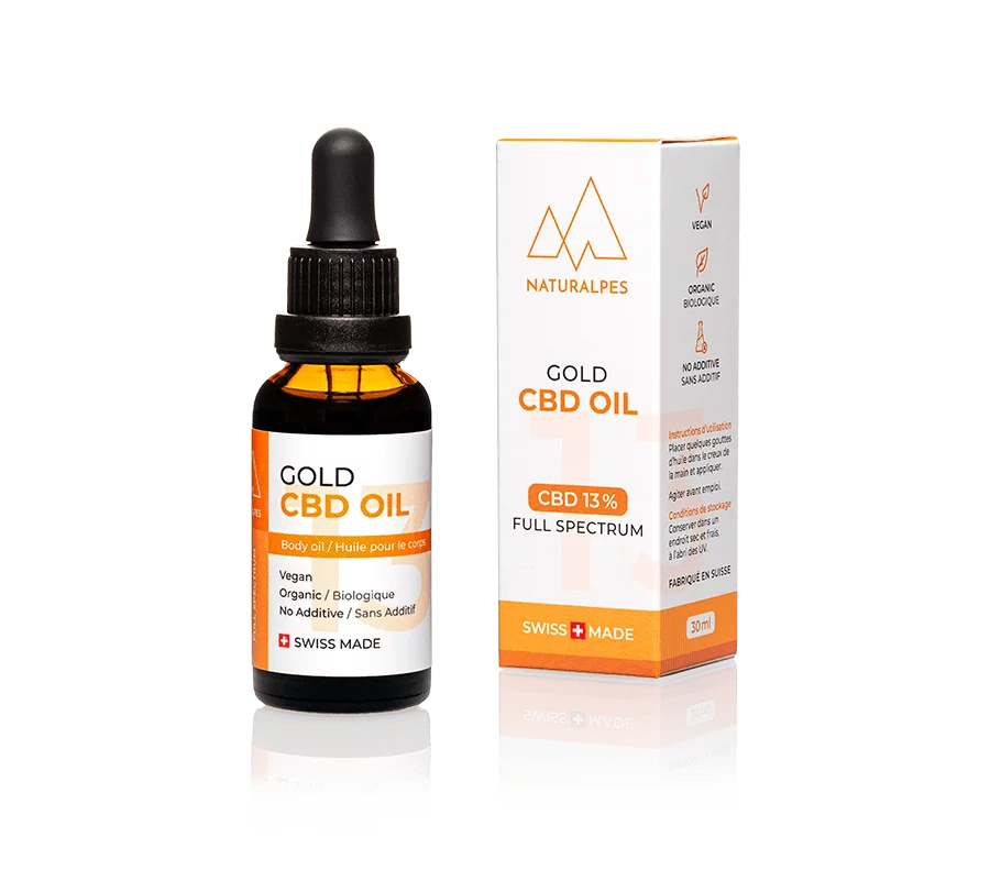 Huile CBD Gold 13% | CBD Swiss Made BIO | Naturalpes
