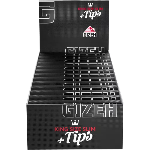 GIZEH Black King Size Slim and Tips | CBD Smoking Accessories